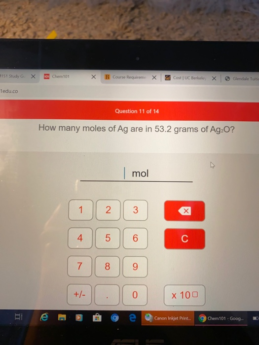 Solved how many moles of ag are in 53.2 g of ag2o | Chegg.com