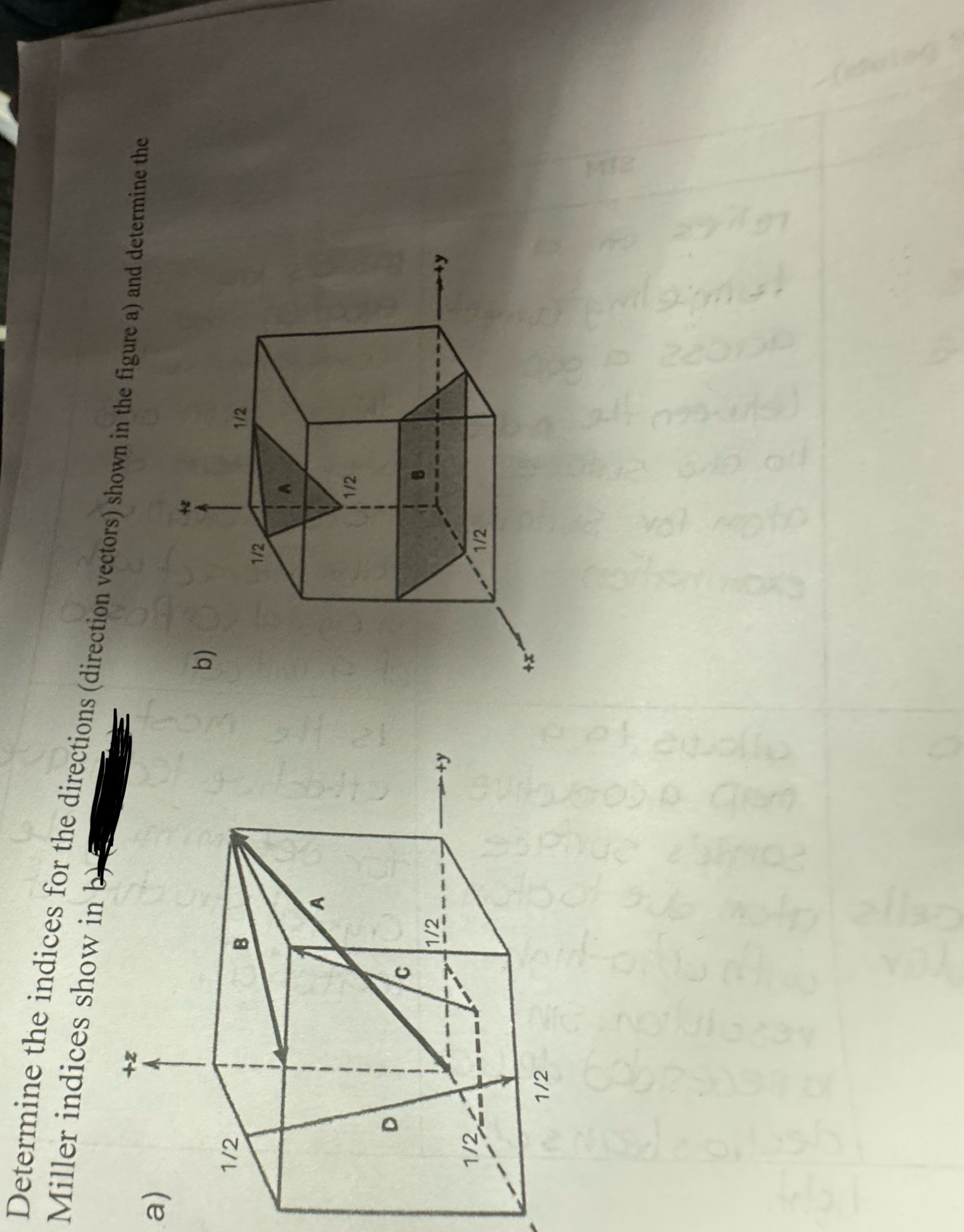 Solved Determine the indices for the directions (direction | Chegg.com
