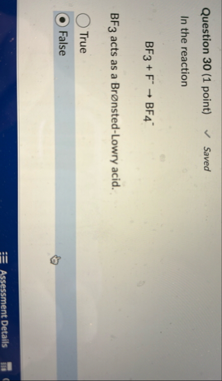 Solved Question 30 (1 ﻿point)SavedIn the | Chegg.com