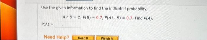 Solved Use the given information to find the indicated | Chegg.com