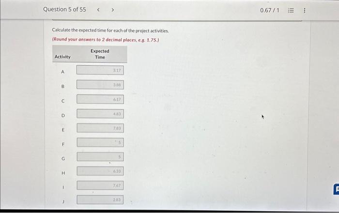 Use the following project information.Calculate the | Chegg.com