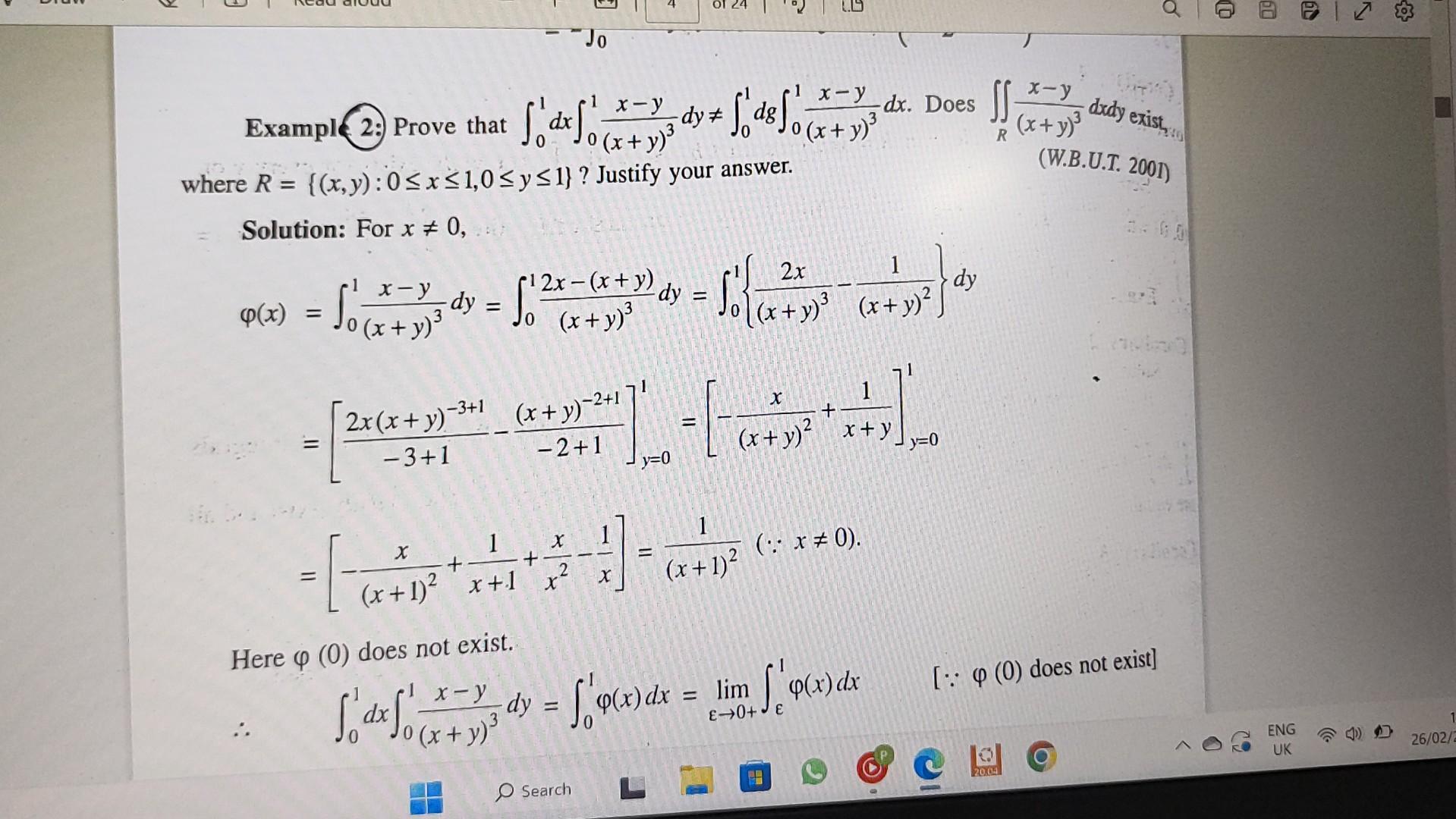 Solved 6. a) Prove, by evaluating the repeated integrals, | Chegg.com