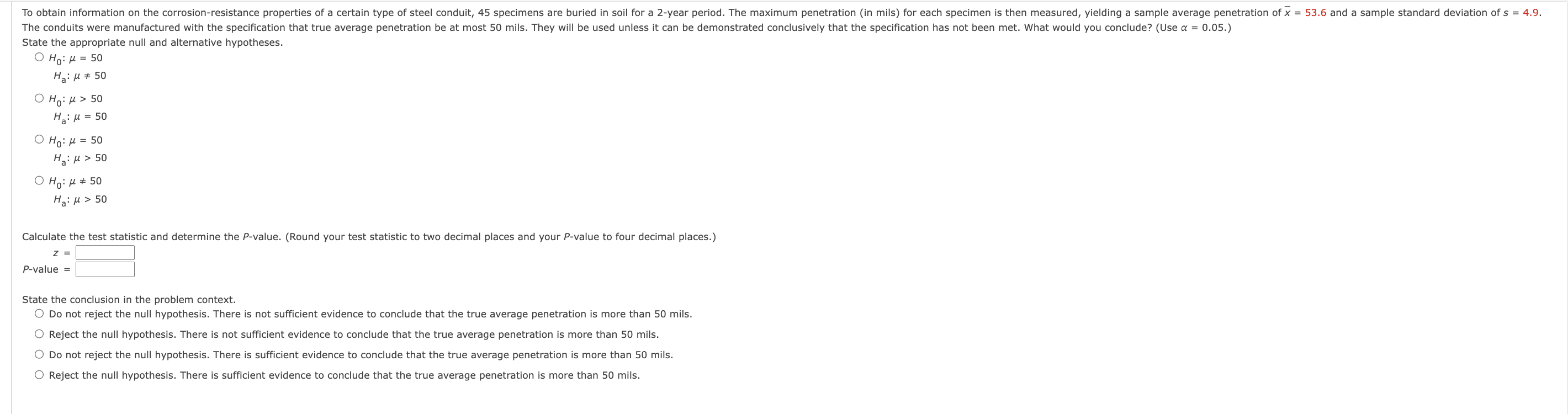 Solved State the appropriate null and alternative | Chegg.com