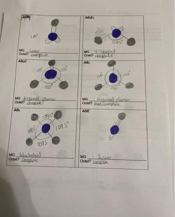 Solved Name: Molecular Geometry Postfab questions: Your | Chegg.com
