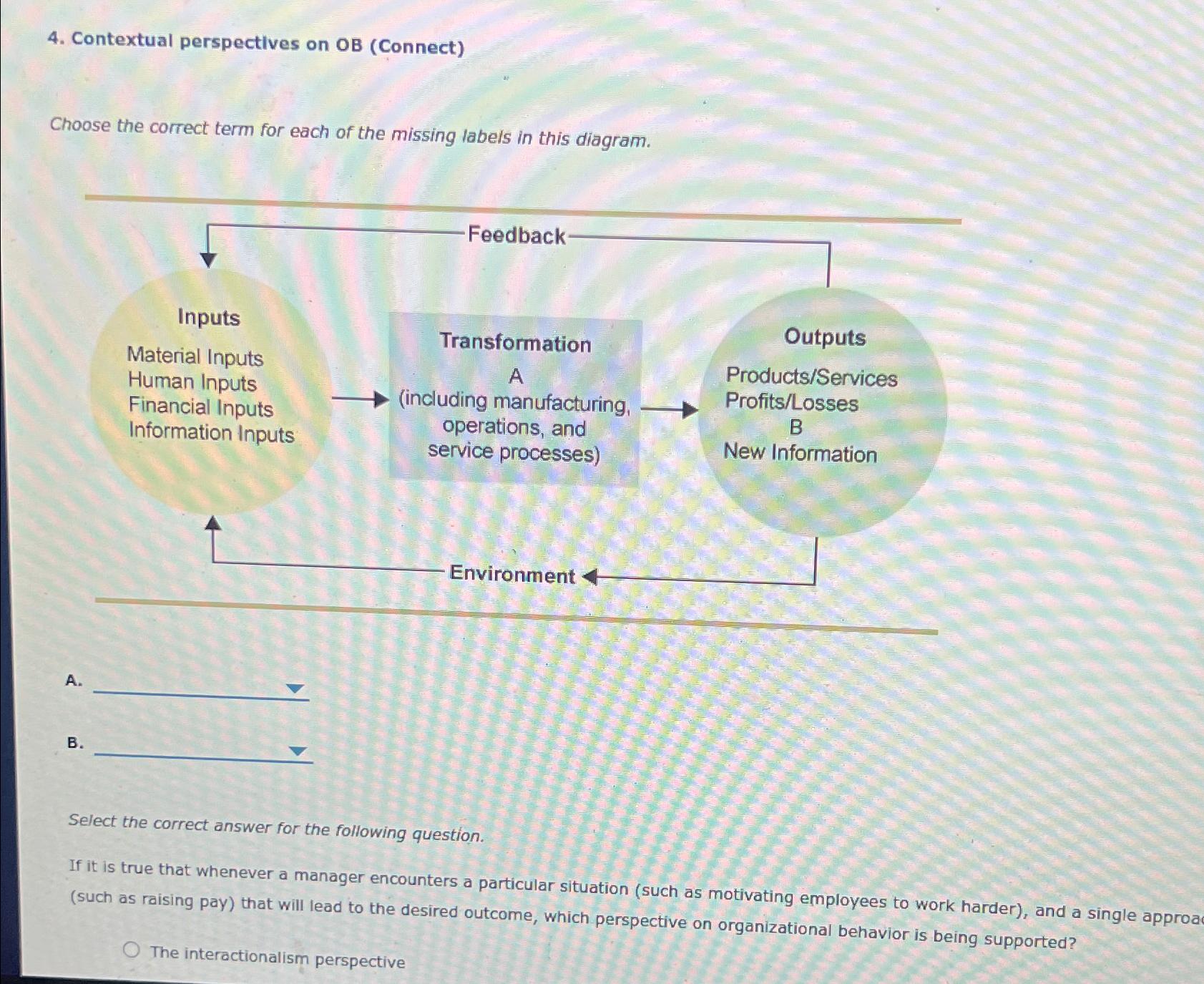 Solved Contextual perspectives on OB (Connect)Choose the | Chegg.com