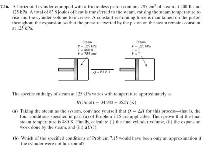 Solved Will give like for full answer. 7.16. A horizontal | Chegg.com