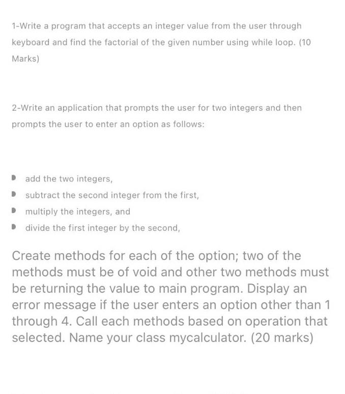 Solved 1-Write a program that accepts an integer value from | Chegg.com