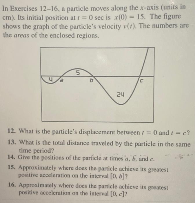 Solved In Exercises 12−16, a particle moves along the x-axis | Chegg.com