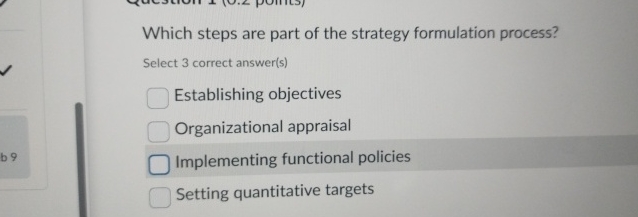 Solved Which steps are part of the strategy formulation | Chegg.com