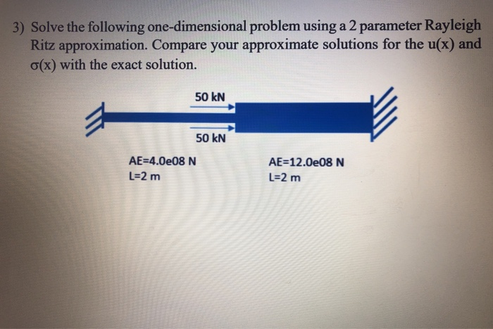 Solved 3) Solve the following one-dimensional problem using | Chegg.com