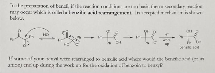 Solved In the preparation of benzil, if the reaction | Chegg.com