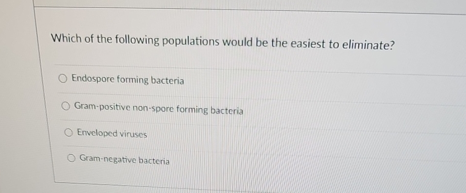 Solved Which of the following populations would be the | Chegg.com