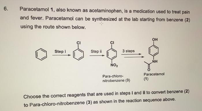 Solved 6. Paracetamol 1, also known as acetaminophen, is a | Chegg.com
