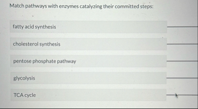Solved Match pathways with enzymes catalyzing their | Chegg.com