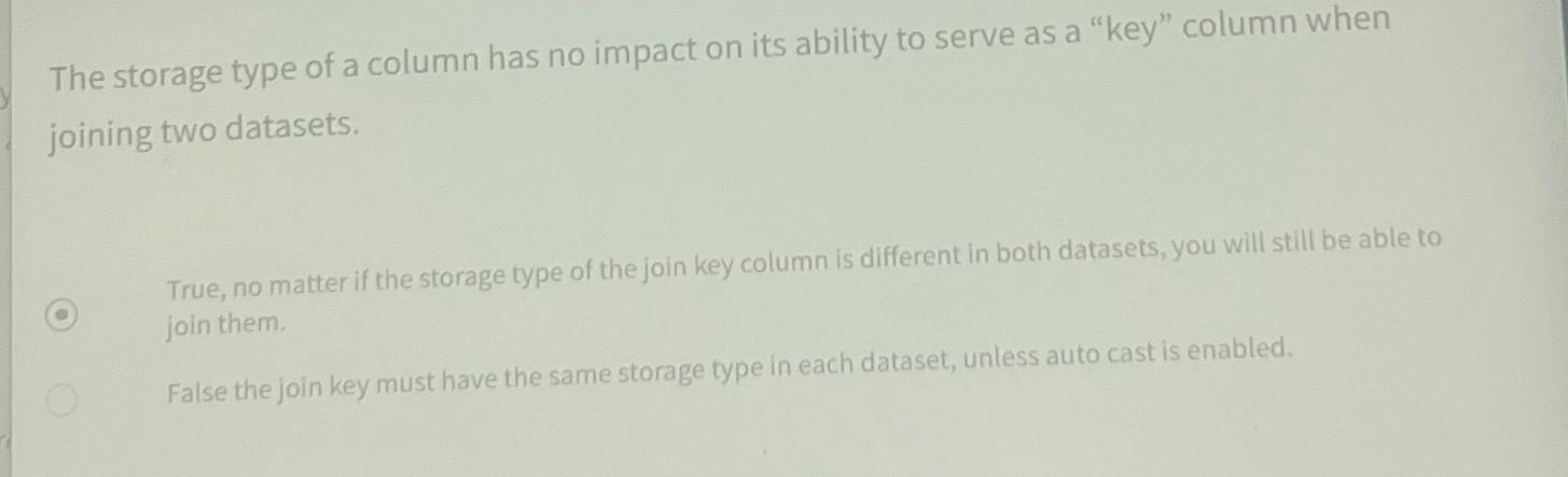 Solved The storage type of a column has no impact on its | Chegg.com