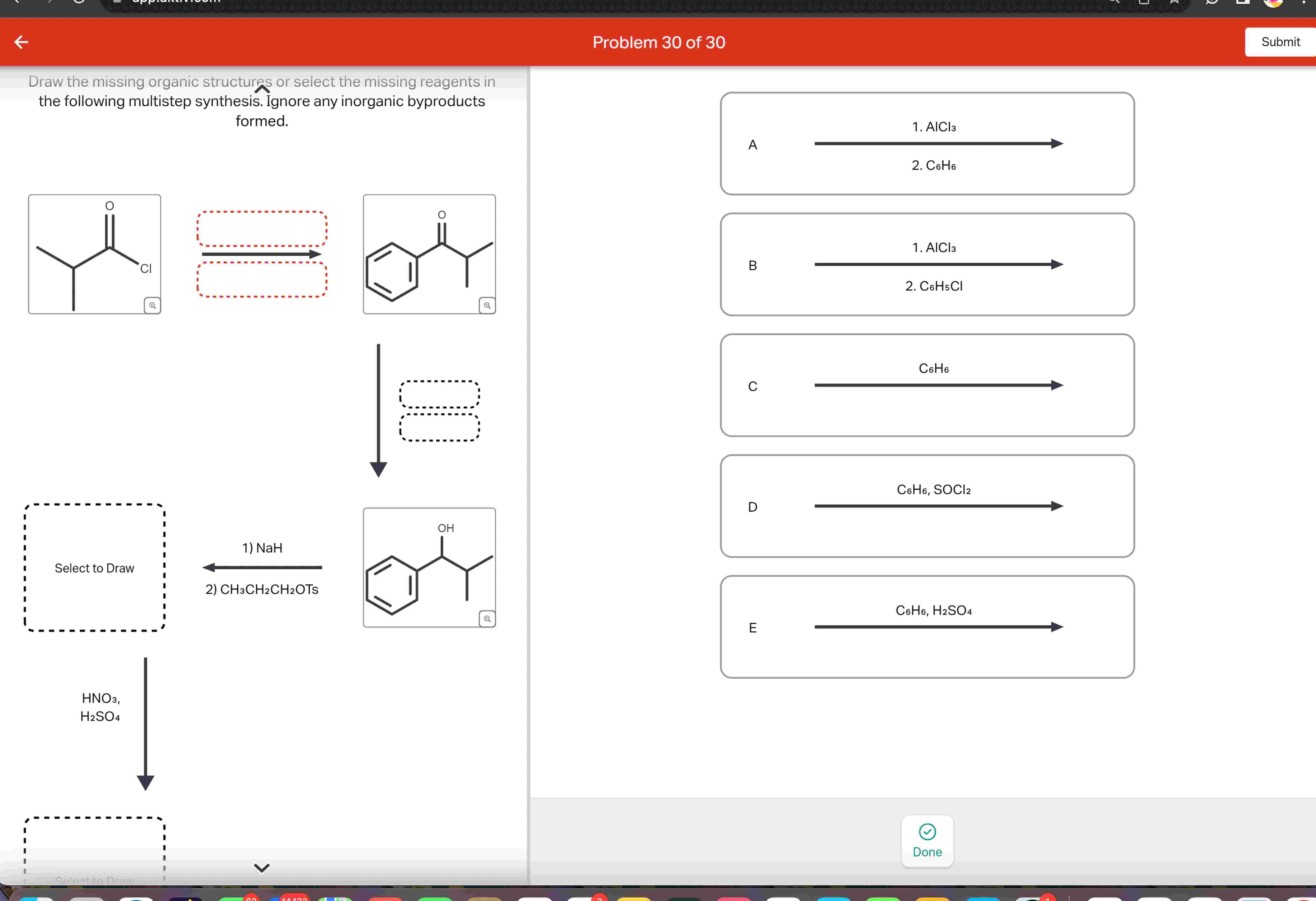 Solved Draw the missing organic structures or select the | Chegg.com