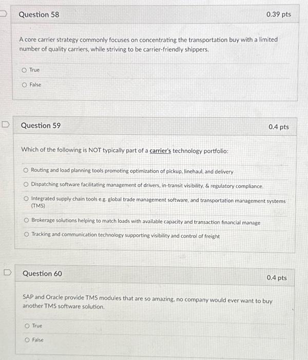 Solved A core carrier strategy commonly focuses on | Chegg.com