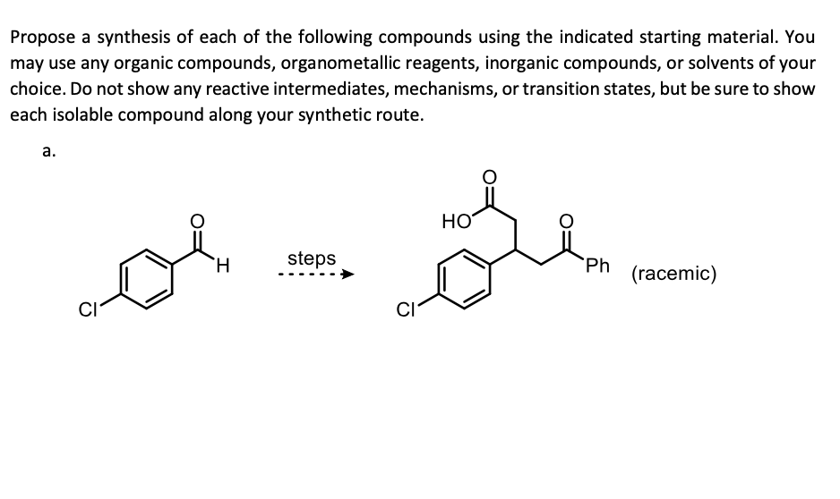 Solved Propose a synthesis of the following compounds using | Chegg.com