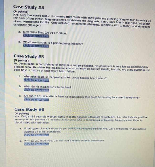 Solved Case Study #1 (4 points) Mr. Williams has a chronic | Chegg.com