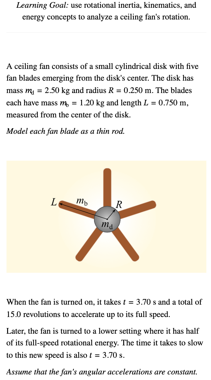 Solved Learning Goal: use rotational inertia, kinematics, | Chegg.com