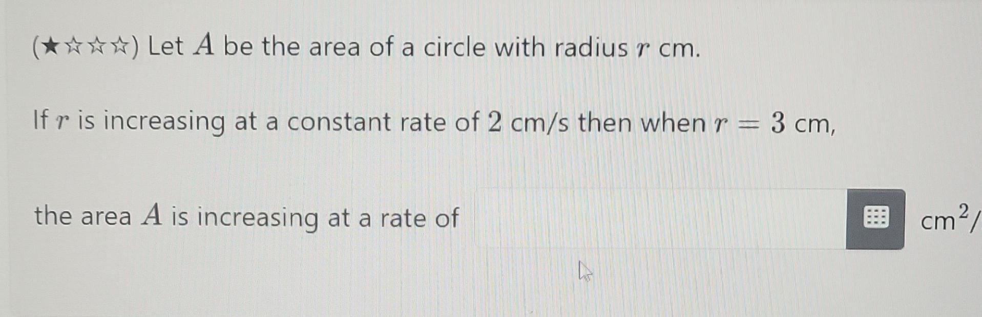 Solved ( *** 不会证) ﻿Let A ﻿be the area of a circle with | Chegg.com