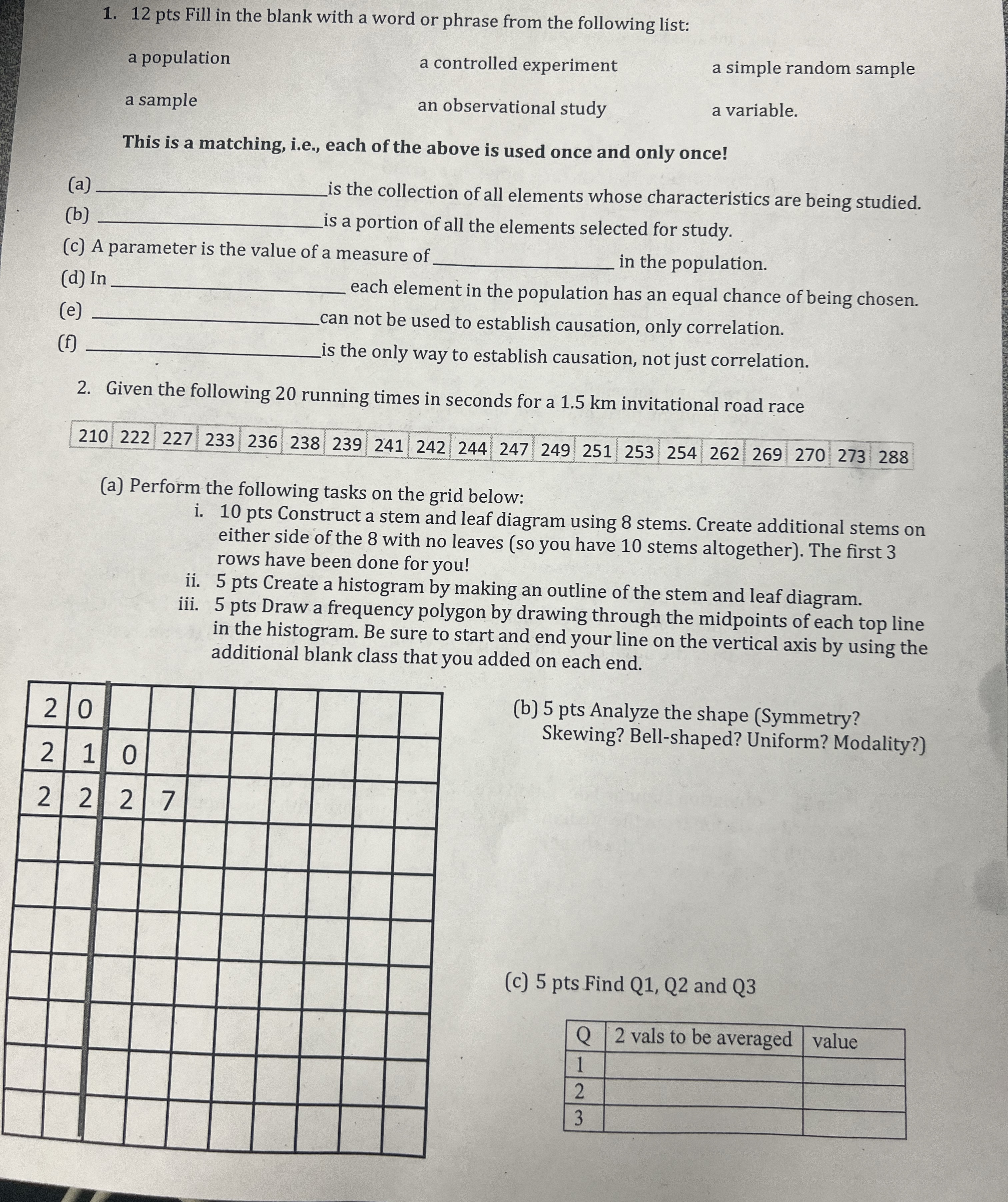 Solved 12 ﻿pts Fill in the blank with a word or phrase from | Chegg.com