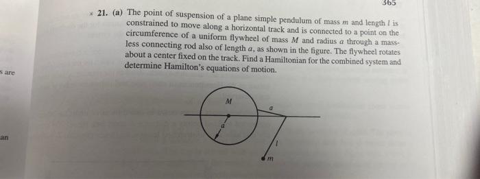 Solved 21. (a) The point of suspension of a plane simple | Chegg.com