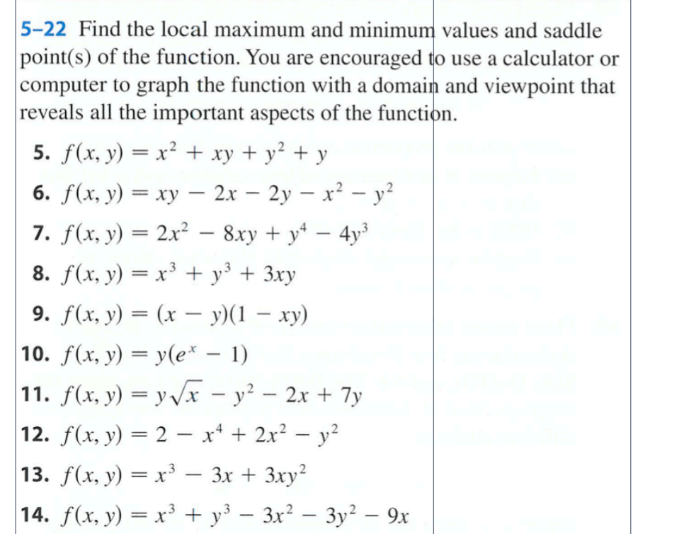 Solved 5-22 ﻿Find the local maximum and minimum values and | Chegg.com