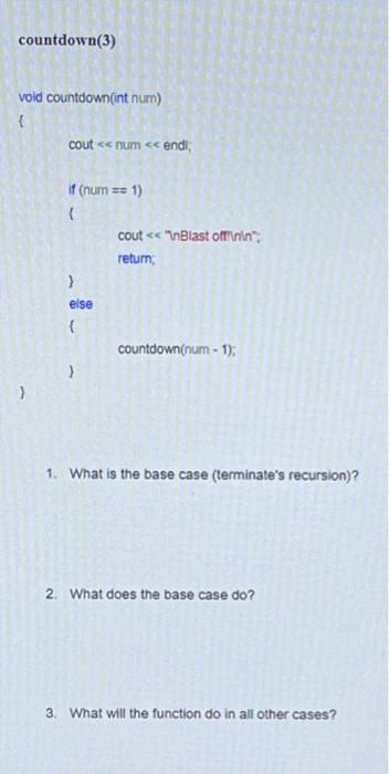 Solved Reading recursive functions: factorial(3) int | Chegg.com