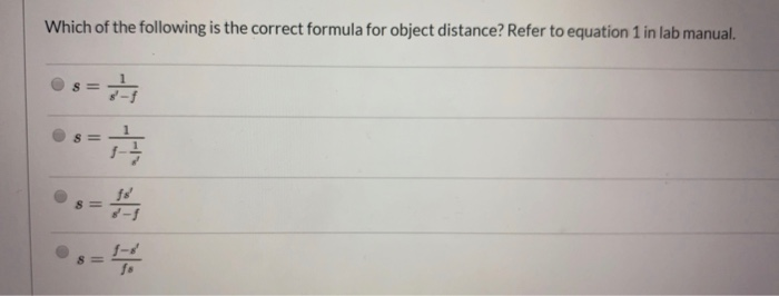 Solved The image formation equation + Which of the | Chegg.com