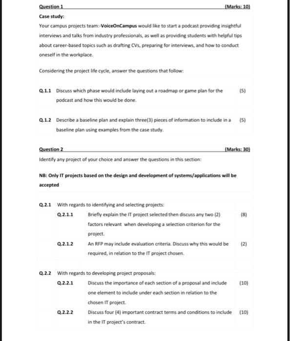 Solved Question 1 (Marks: 10) Case study: Your campus | Chegg.com