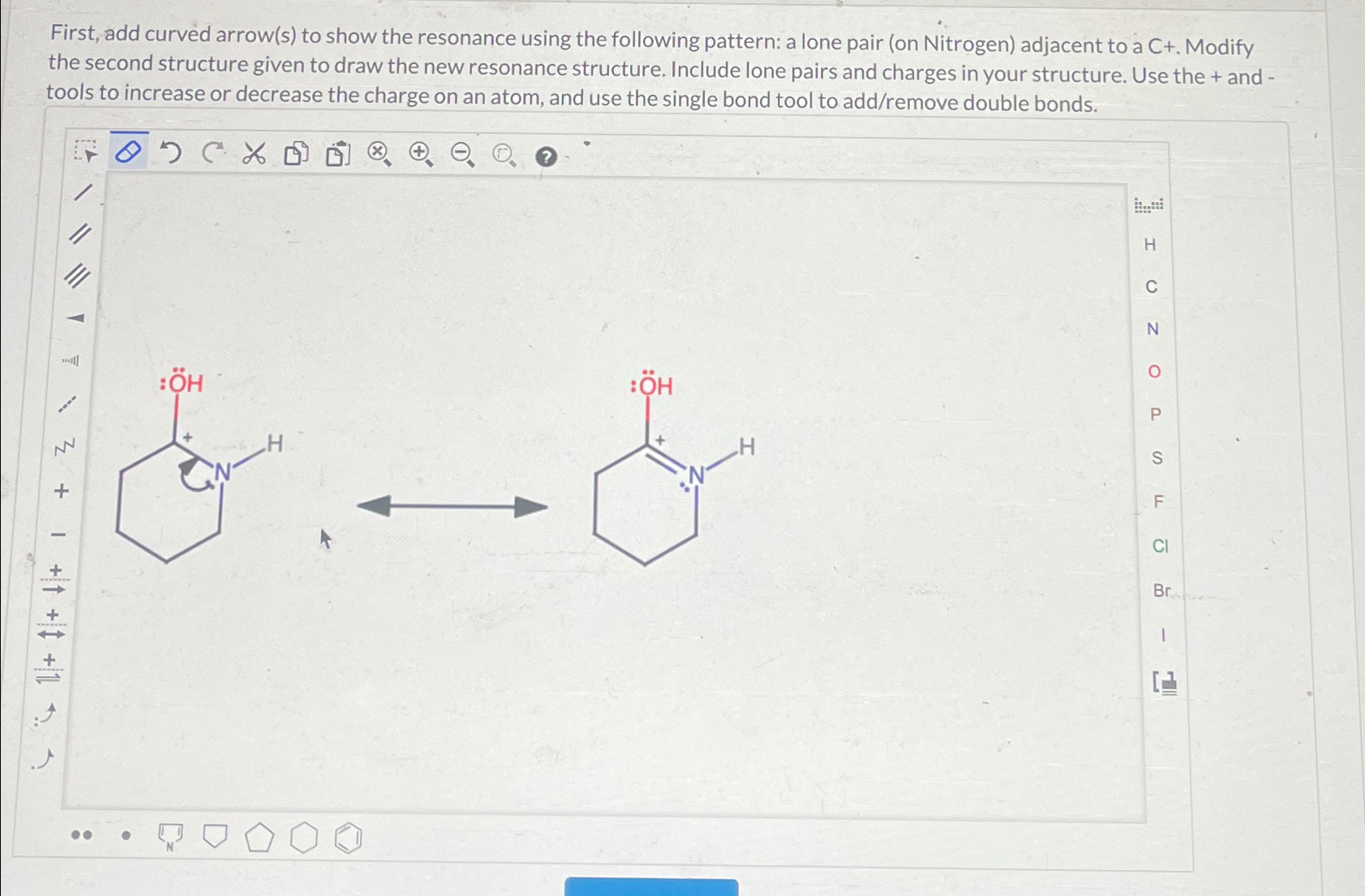 Solved First, add curved arrow(s) ﻿to show the resonance | Chegg.com