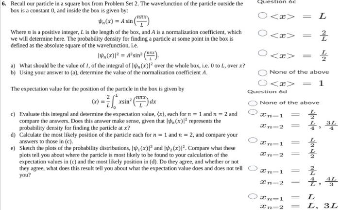 Solved Recall our particle in a square box from Problem Set | Chegg.com