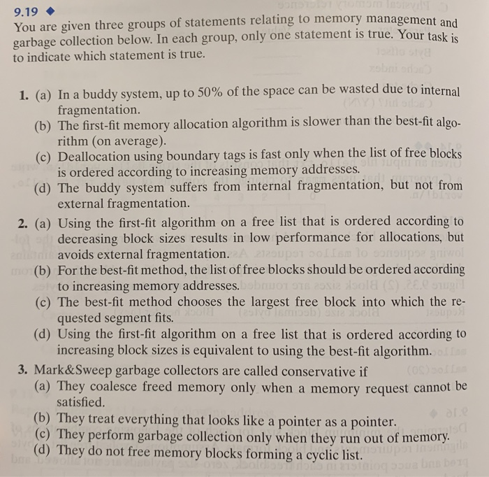 Solved 9.19 You are given three groups of statements | Chegg.com