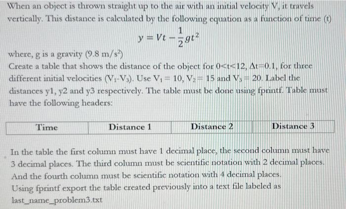 Solved When an object is thrown straight up to the air with | Chegg.com