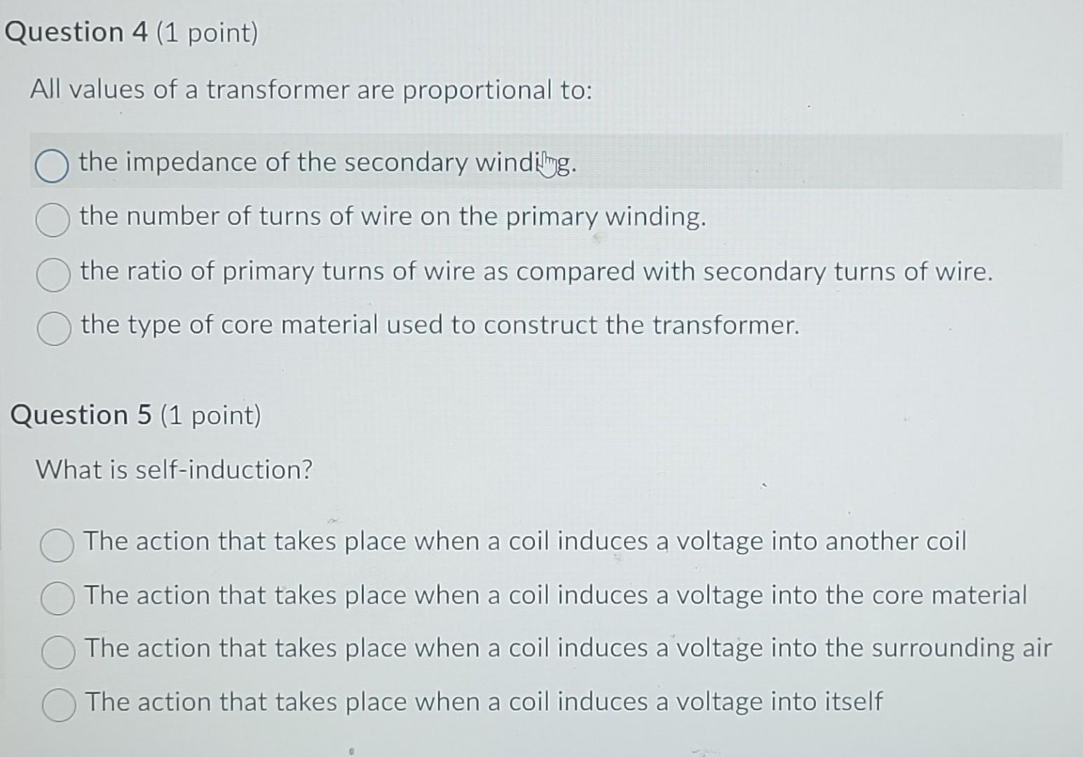 [Solved]: Question 4 (1 point) All values of a transfor