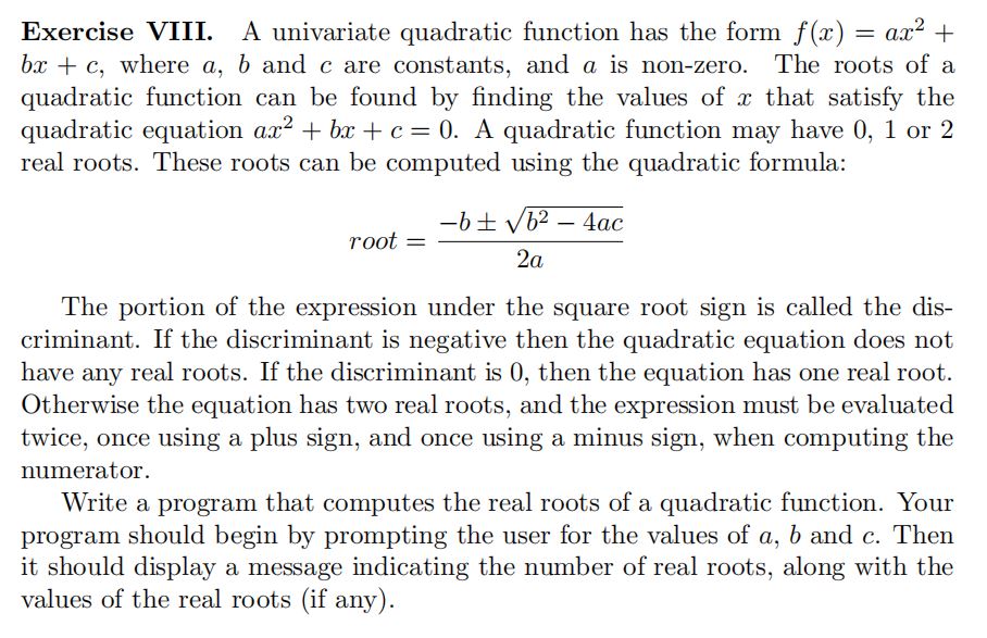 Solved Python programmimg: ﻿Exercise VIII. A univariate | Chegg.com