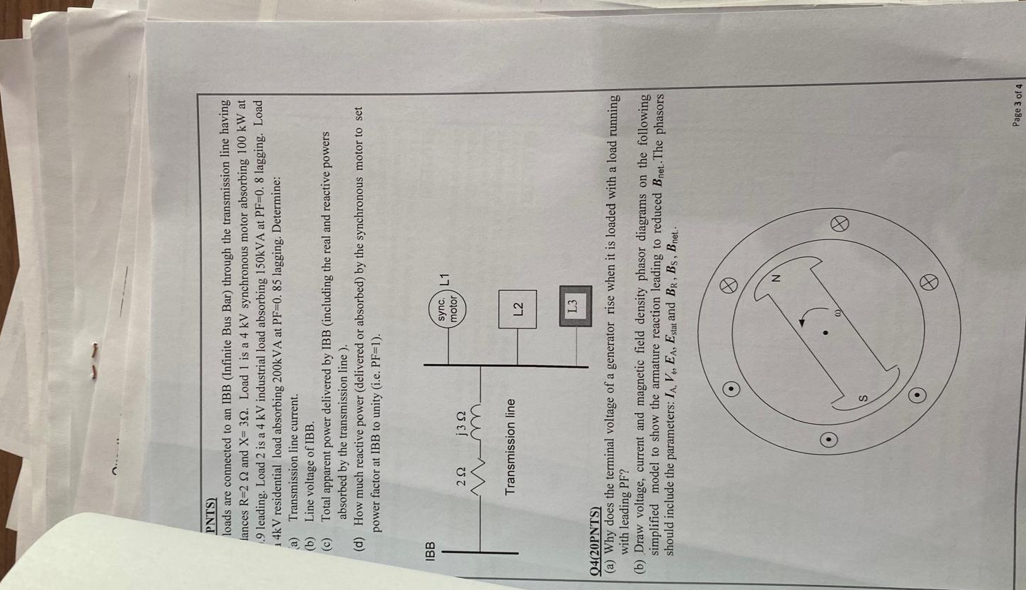 Solved PNTS)loads are connected to an IBB (Infinite Bus Bar) | Chegg.com