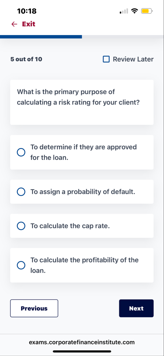 Solved 10:18Exit5 ﻿out of 10Review LaterWhat is the primary | Chegg.com