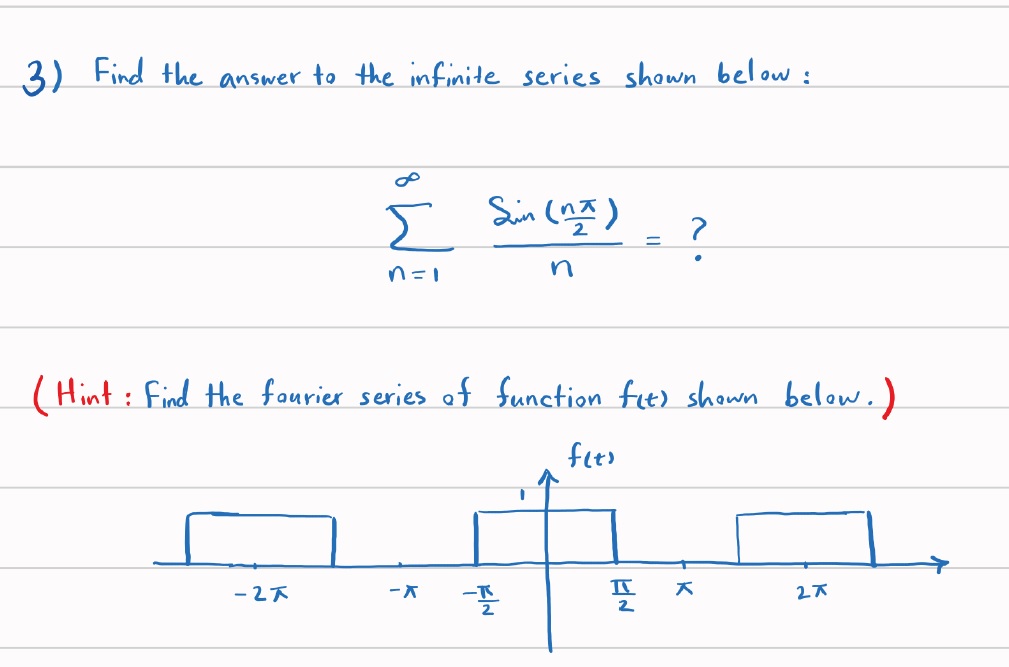 Solved Find the answer to the infinite series shown | Chegg.com