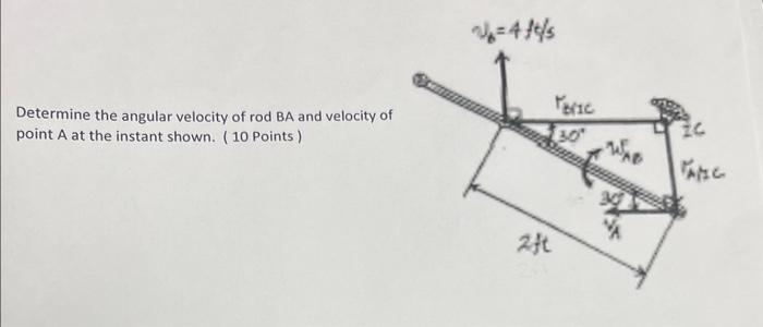 Solved Determine the angular velocity of rod BA and velocity | Chegg.com