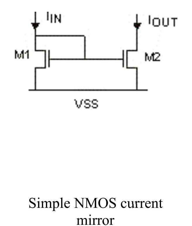 Solved I TIN TOUT M1 Mt2 VSS Simple NMOS current mirror | Chegg.com
