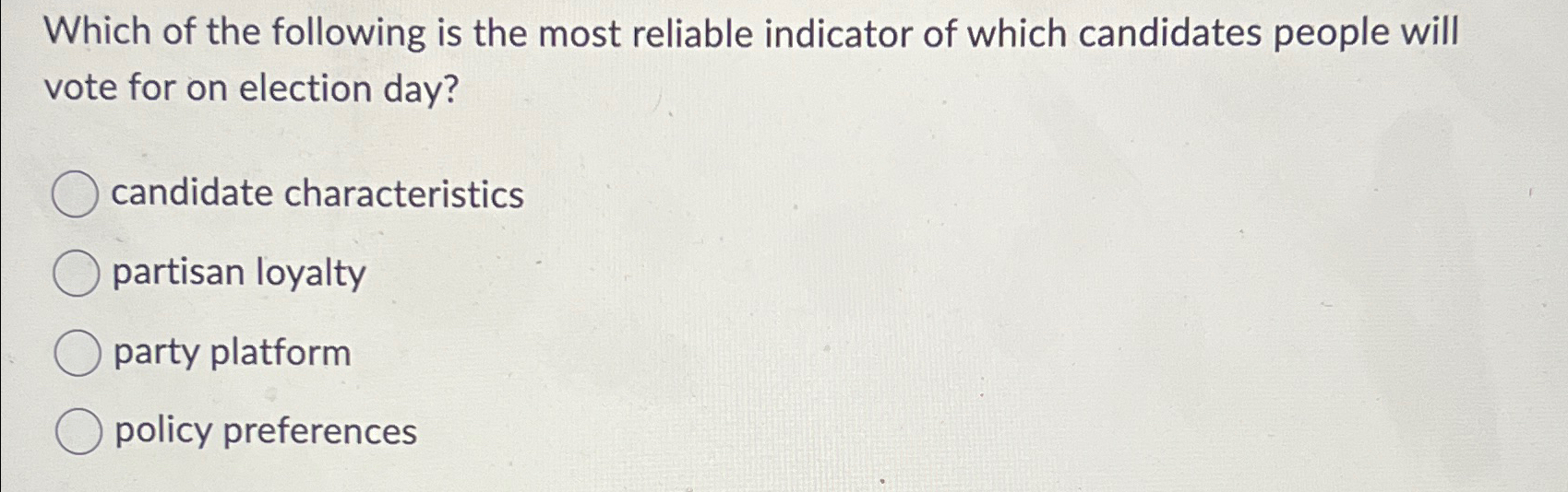 Solved Which of the following is the most reliable indicator | Chegg.com