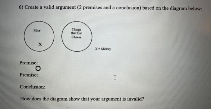 Solved 6) Create a valid argument ( 2 premises and a | Chegg.com