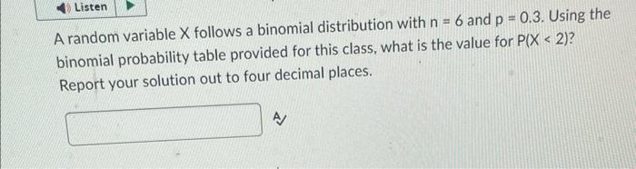 Solved A random variable X follows a binomial distribution | Chegg.com