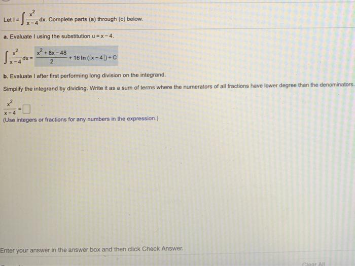 Solved pls help!simplify the integrand by dividing. write as | Chegg.com