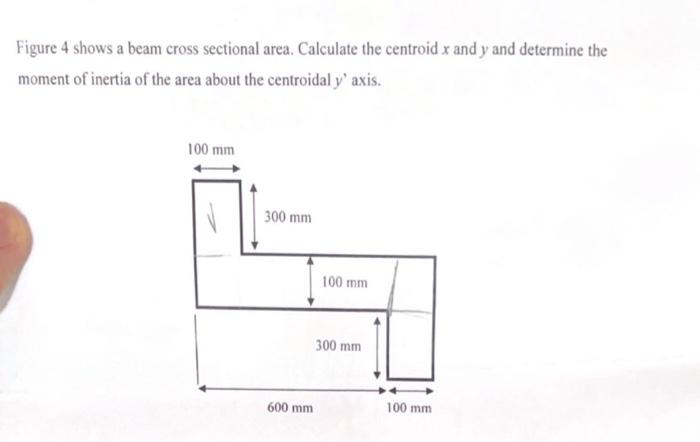 Solved Figure 4 shows a beam cross sectional area. Calculate | Chegg.com