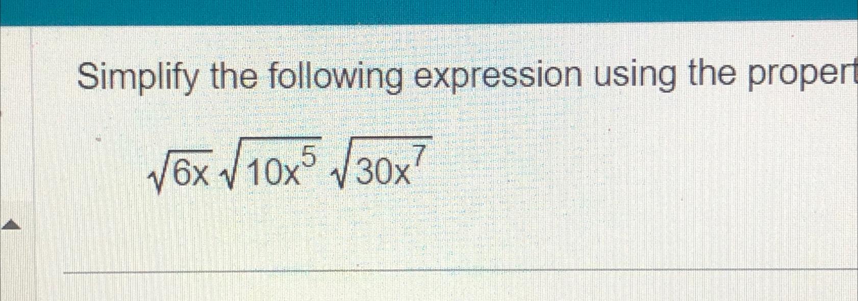 Solved Simplify the following expression using the | Chegg.com