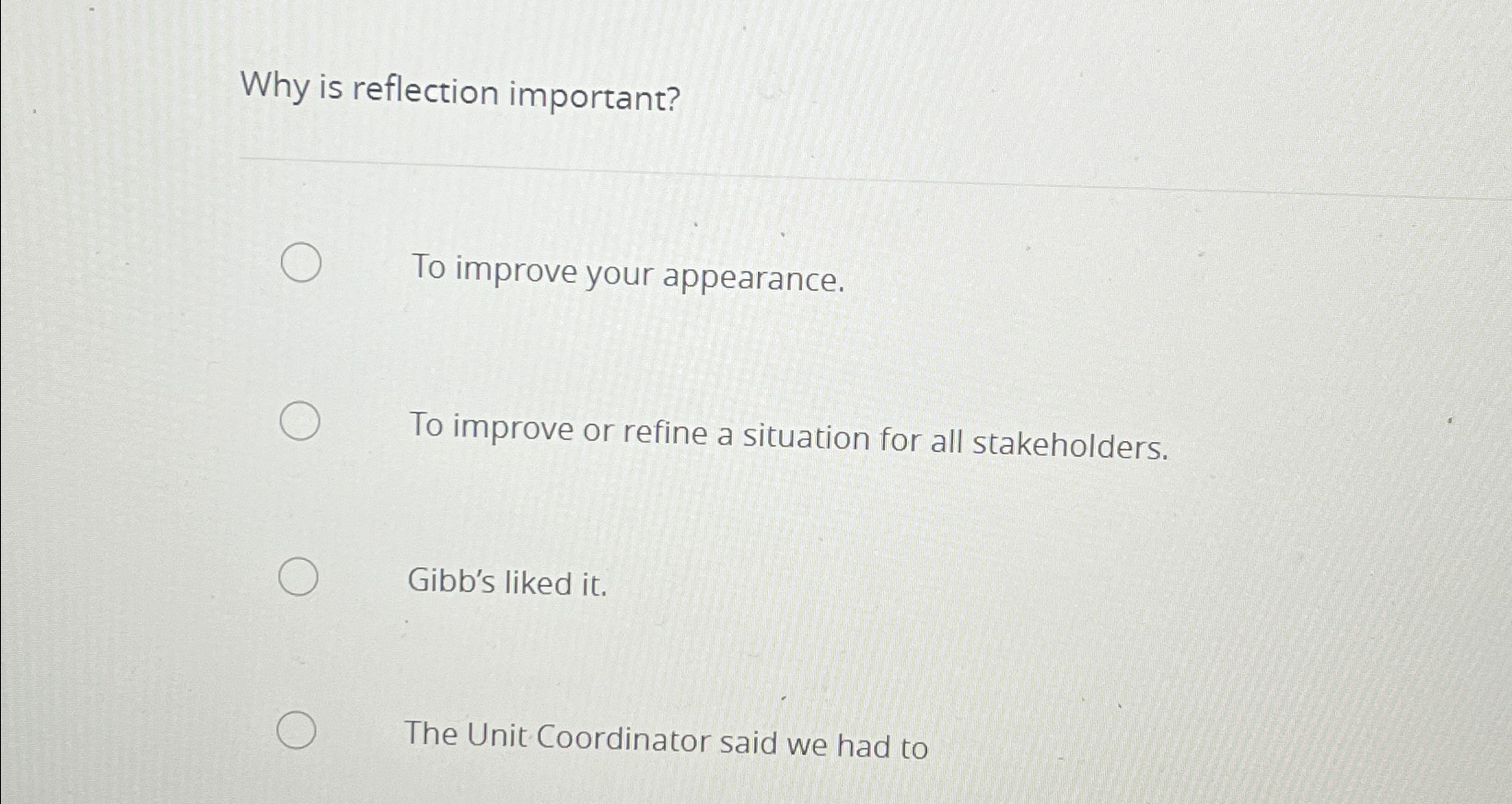 Solved Why is reflection important?To improve your | Chegg.com