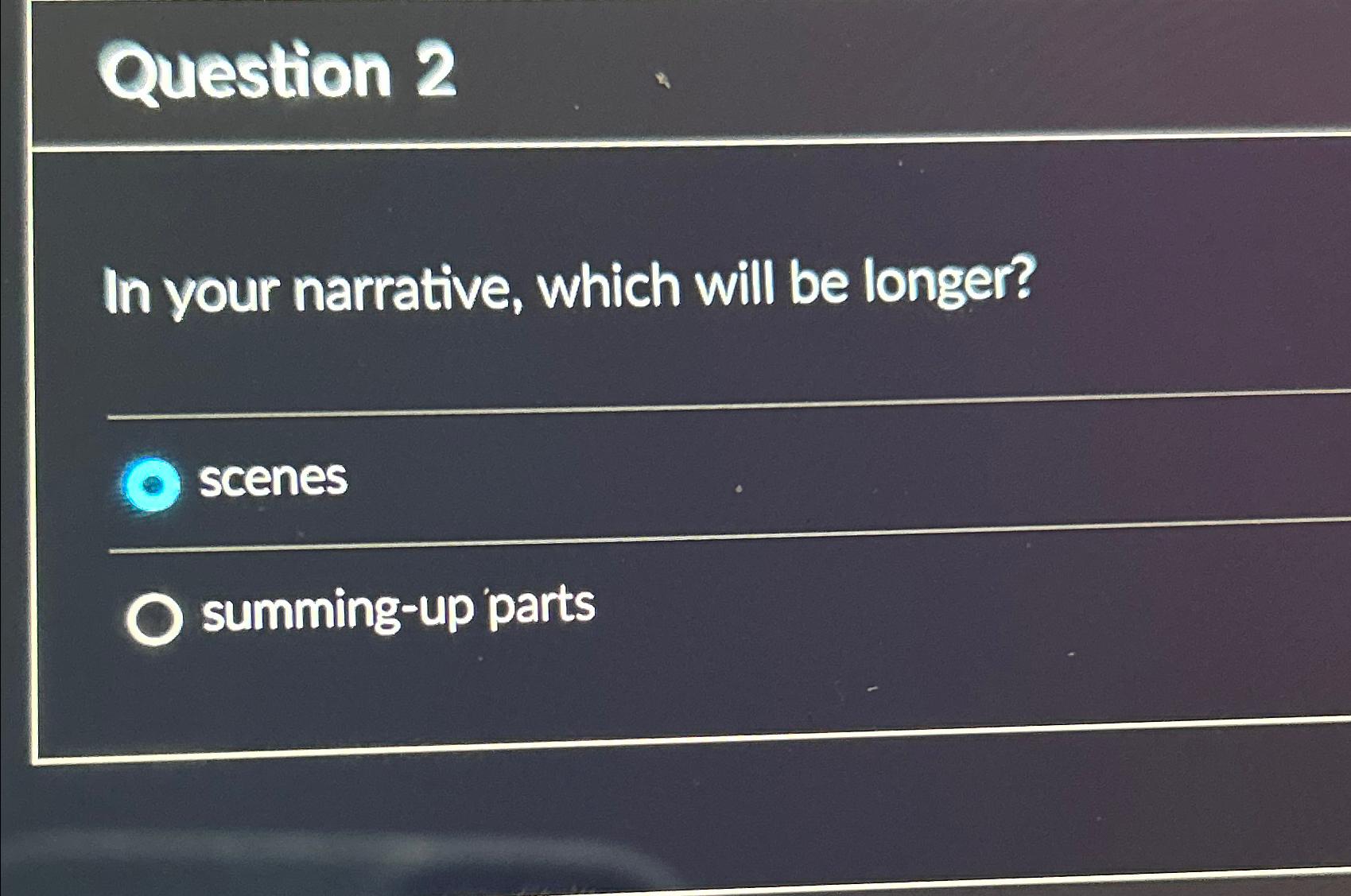Solved Question 2In your narrative, which will be | Chegg.com